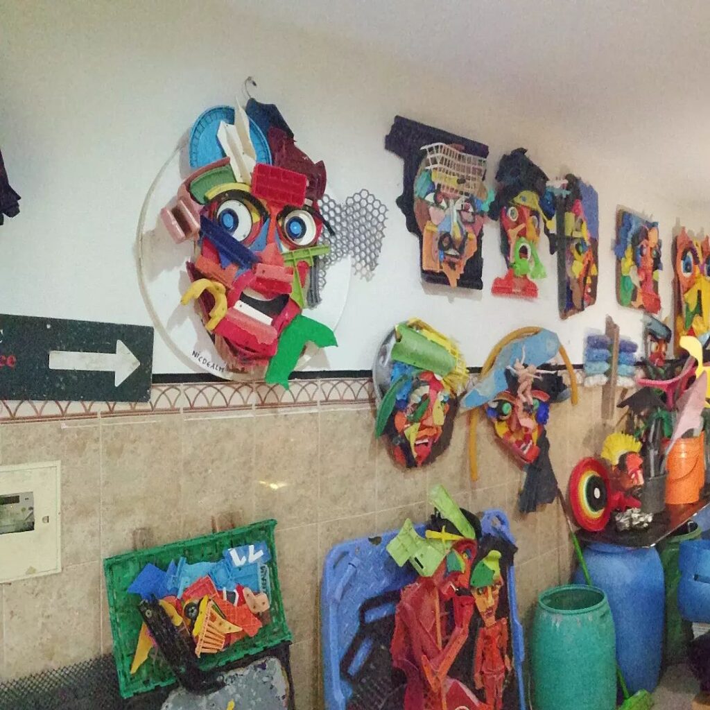 Surreal Faces Made From Plastic Trash