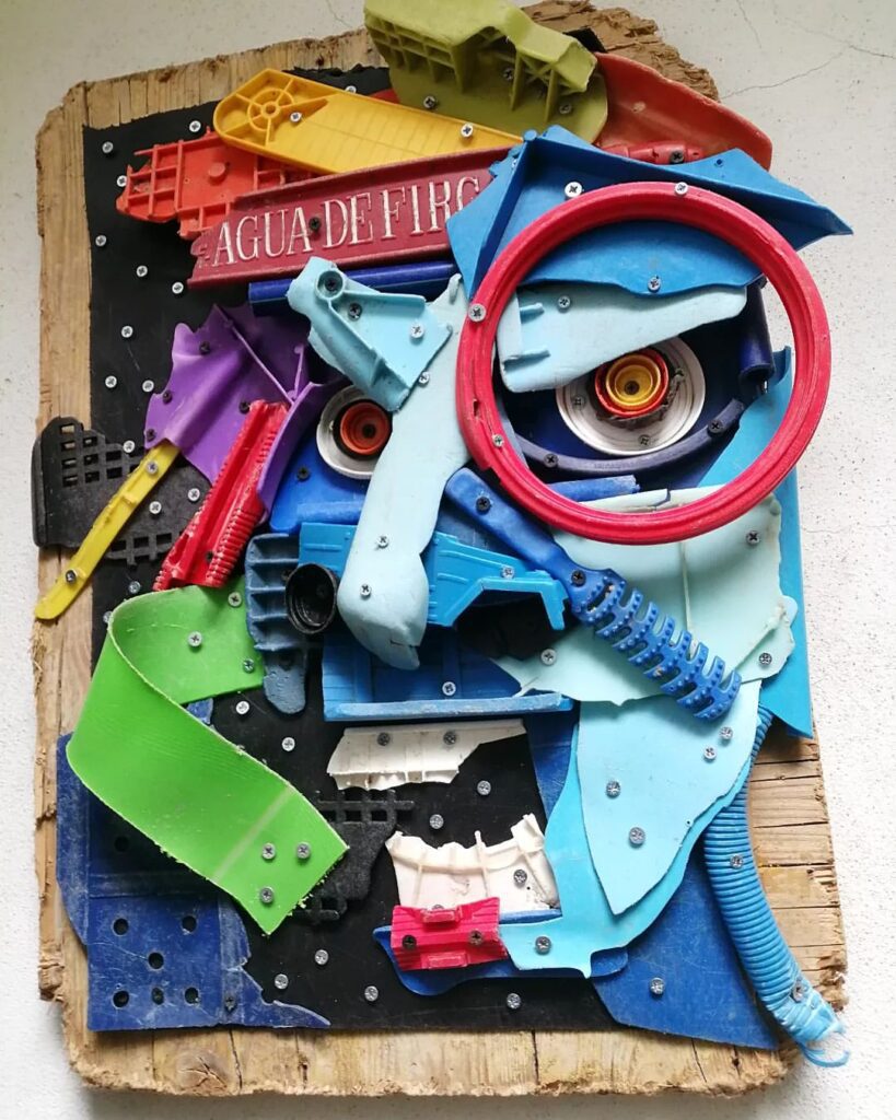 Surreal Faces Made From Plastic Trash