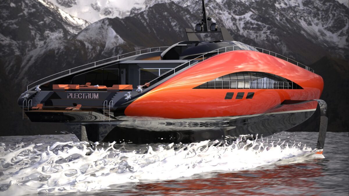 Plectrum: Lazzarini's Hydrofoil Superyacht Powered by Hydrogen - Karmactive