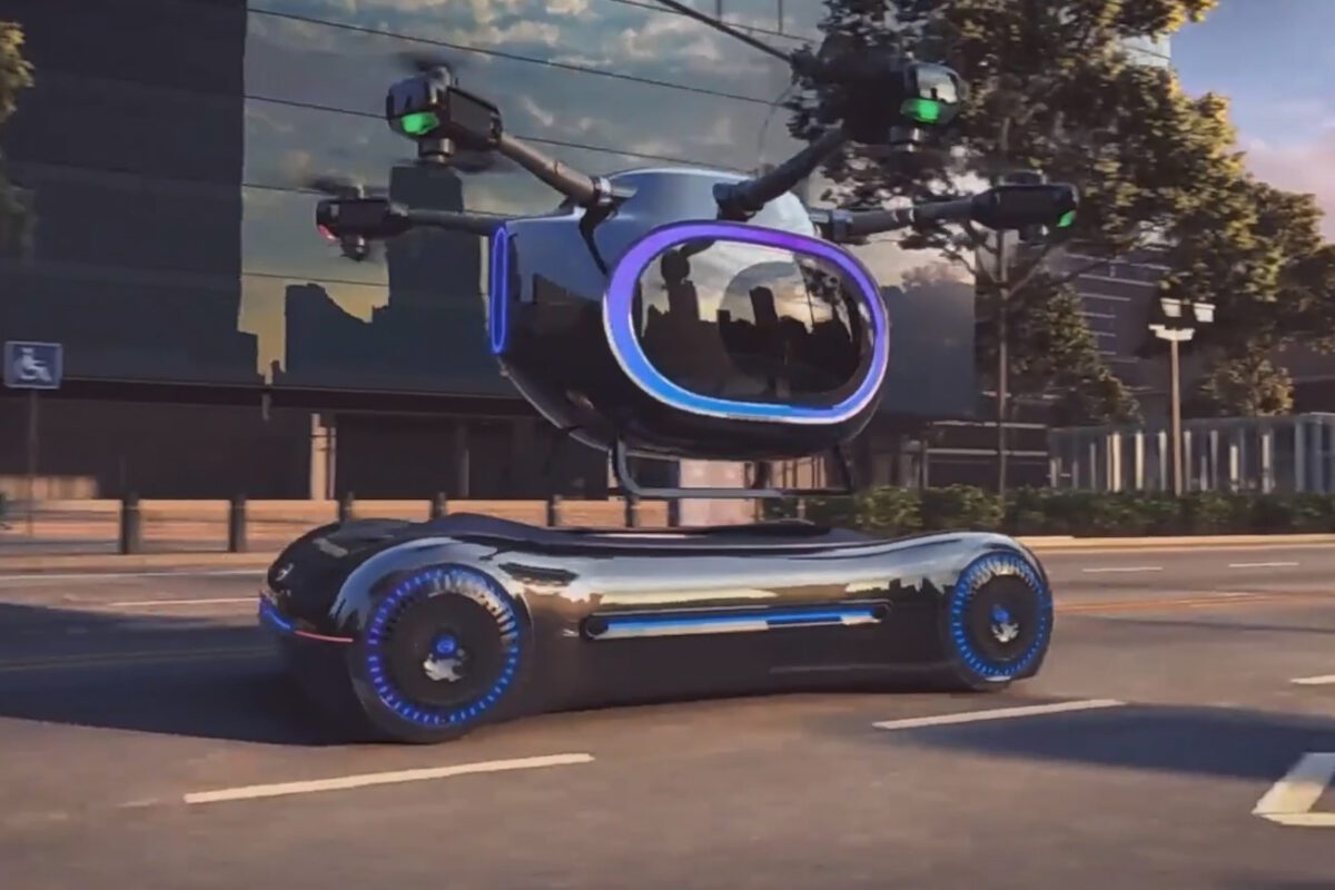 GAC Group Debuts Unique eVTOL Vehicle that Splits into Two, With Wheels ...
