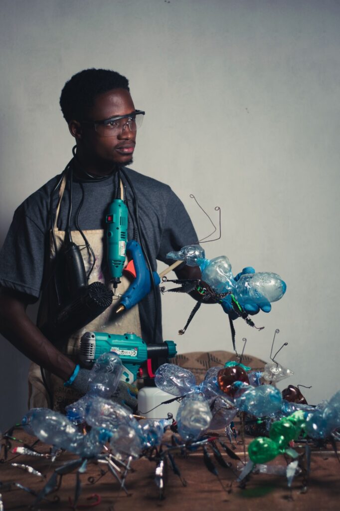 Nigerian Eco-Artist Gbenga Adeku Tackles Plastic Pollution with PET ...