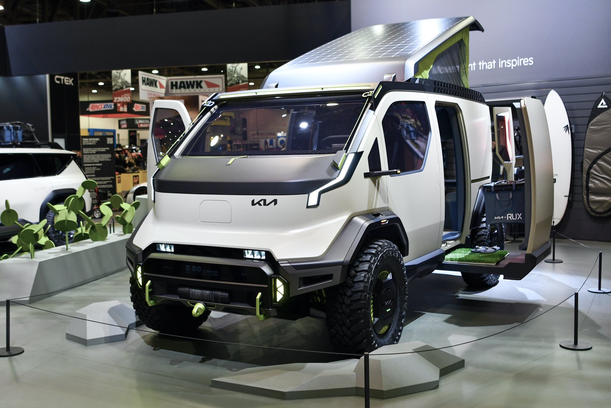Kia PV5 WKNDR Electric Van Debuts at SEMA 2024 with Modular Pods, Off-Grid Power, and Versatile ...