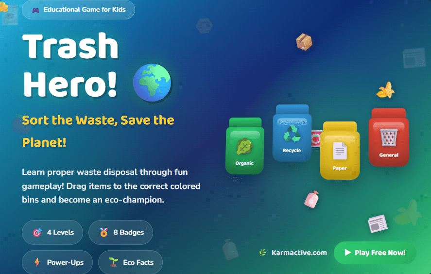 Trash Hero: Free Waste Sorting Game For Kids - Karmactive